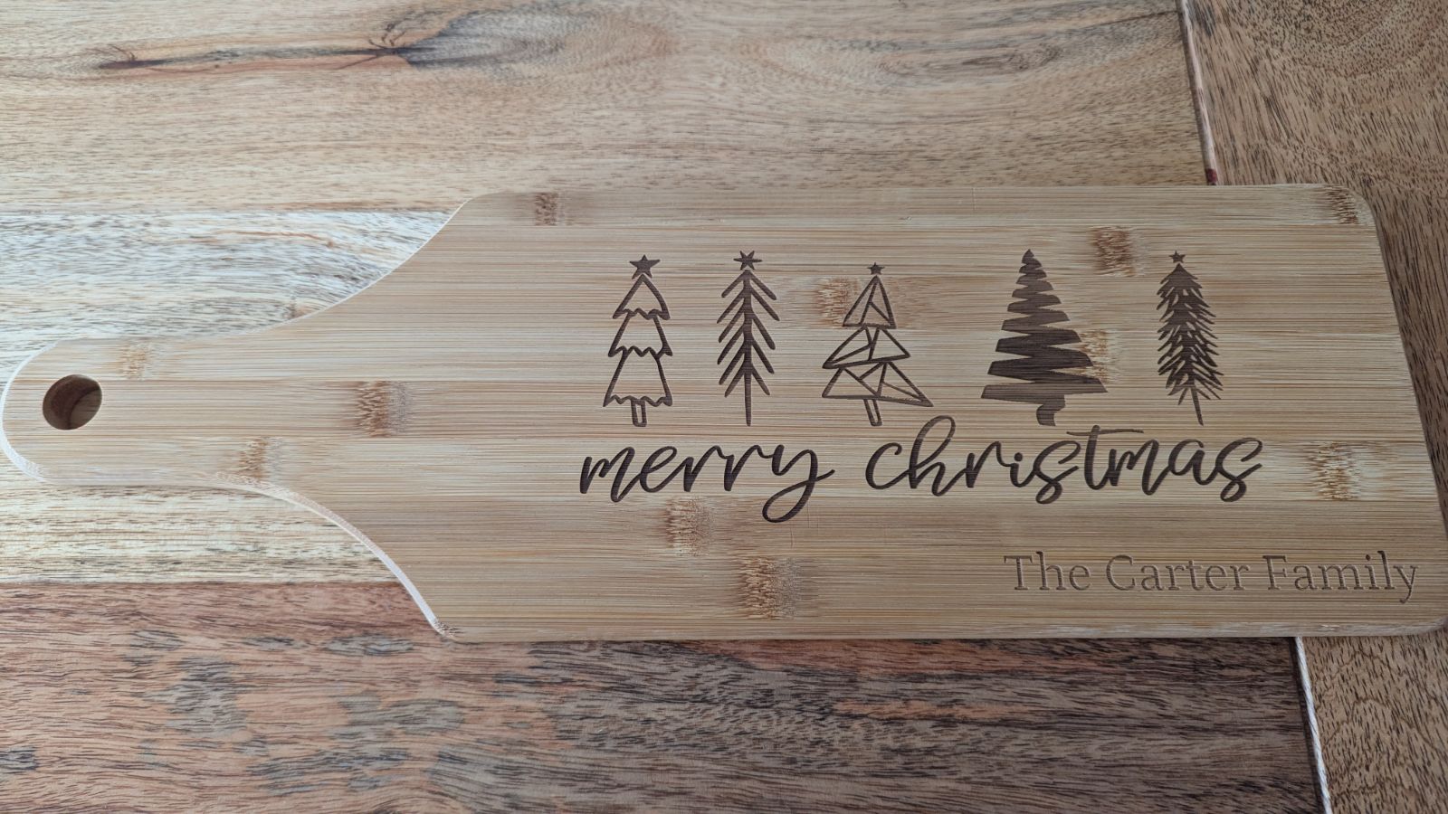 Cutting Board - Merry Christmas Paddle Shape – A-Z creations